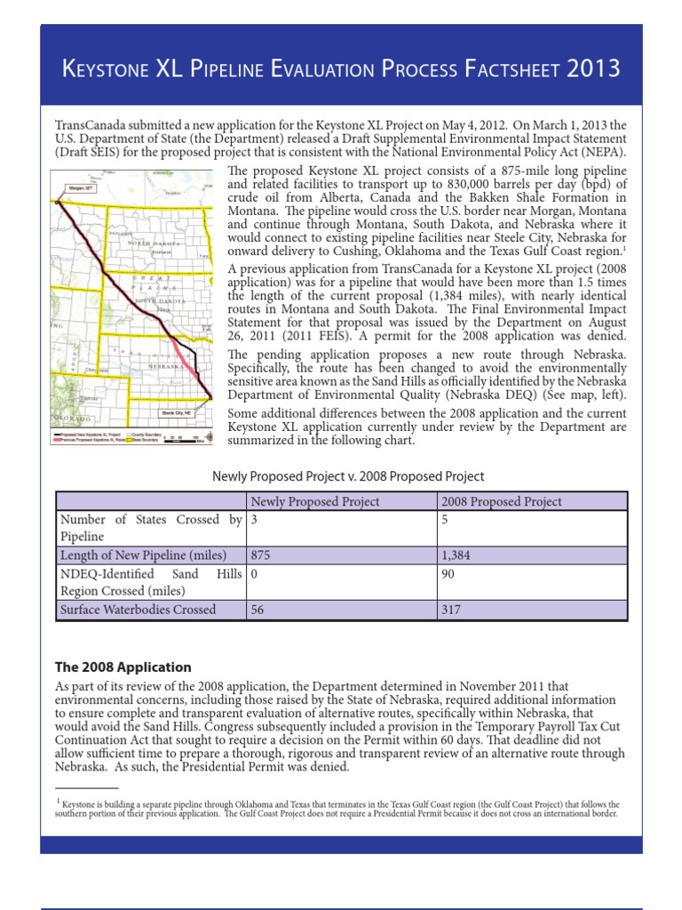 Keystone XL Pipeline Supplemental Environmental Impact Statement ...