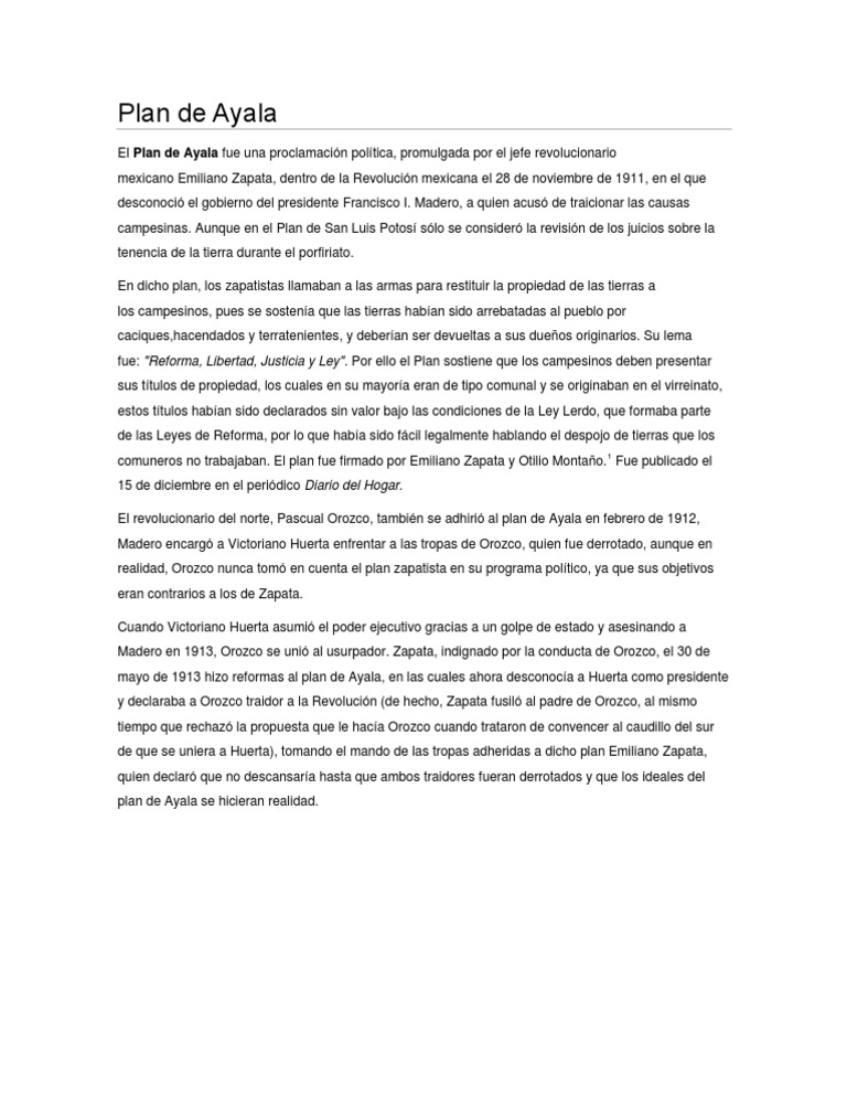 Plan de Ayala | PDF