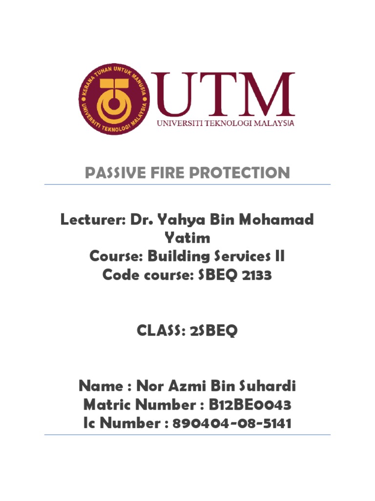 Passive Fire Protection | PDF | Door | Wall
