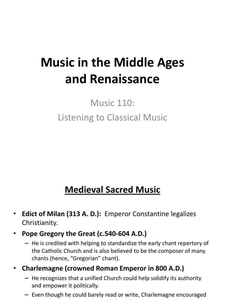 M110sp13music in The Middle Ages and Renaissance | PDF | Gregorian ...