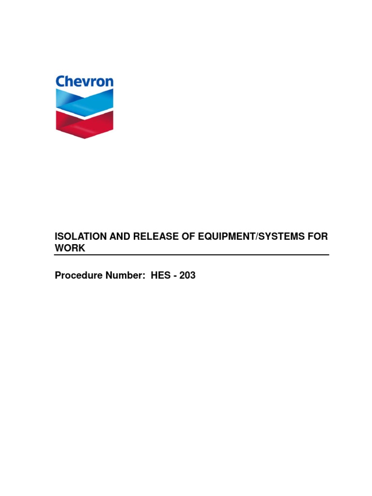 Isolation and Release of Equipment | PDF | Mechanical Engineering ...
