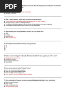 Canadian Citizenship Test Q&A Guide | PDF | Provinces And Territories ...
