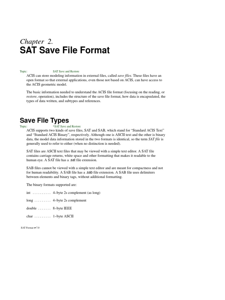 ACIS File Specification - Sat | PDF | Computer Programming | Computer Data