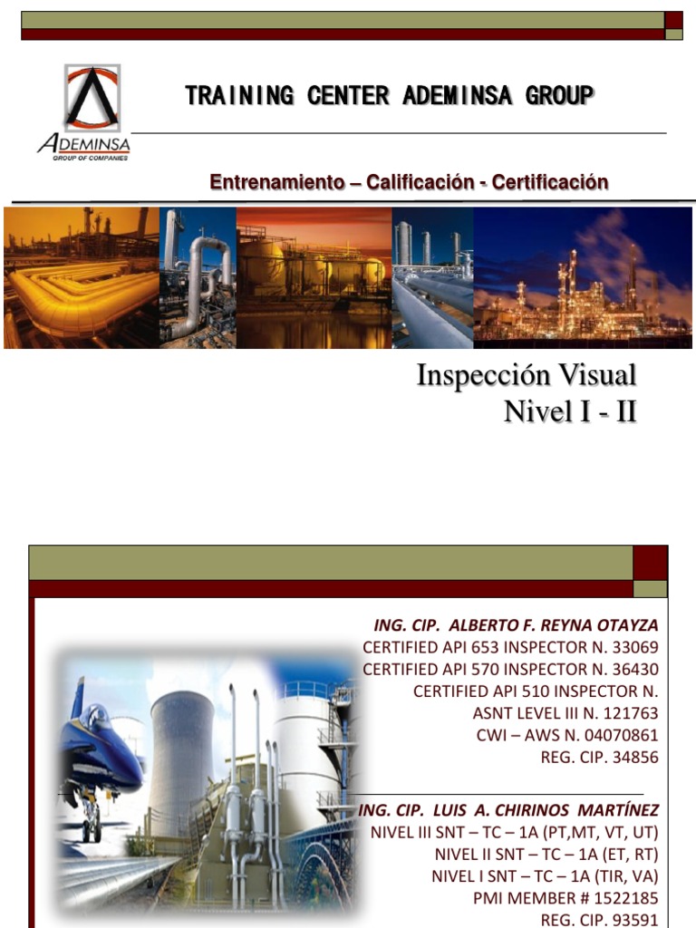 Inspección Visual: Entrenamiento y Certificación | PDF | Ojo humano ...