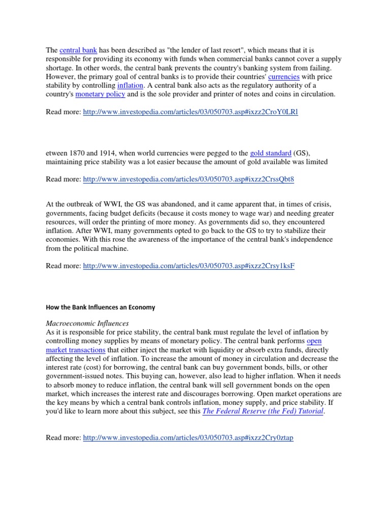 Macro Project | PDF | Central Banks | Monetary Policy