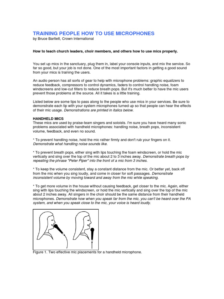 Training People How To Use Microphones: How To Teach Church Leaders ...