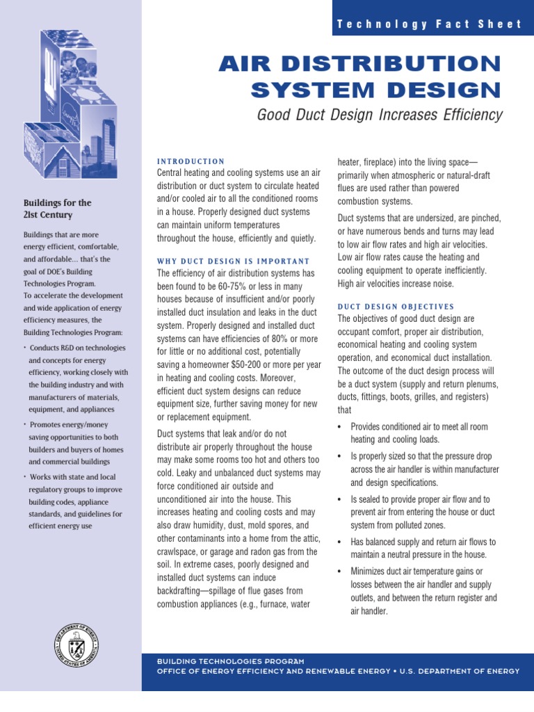 Efficient Air Duct Design Guide | PDF | Duct (Flow) | Air Conditioning