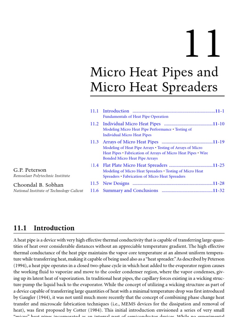 Micro Heat Pipes and Micro Heat Spreaders - Peterson | PDF | Heat ...