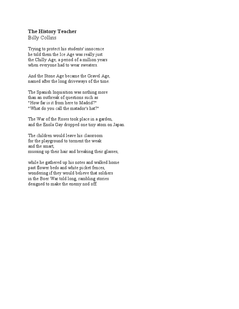Innocence in "The History Teacher" | PDF