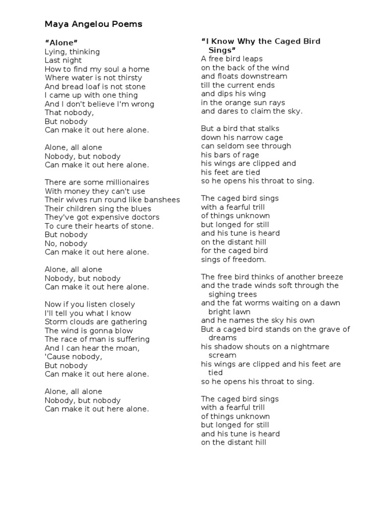 Maya Angelou Poems | PDF