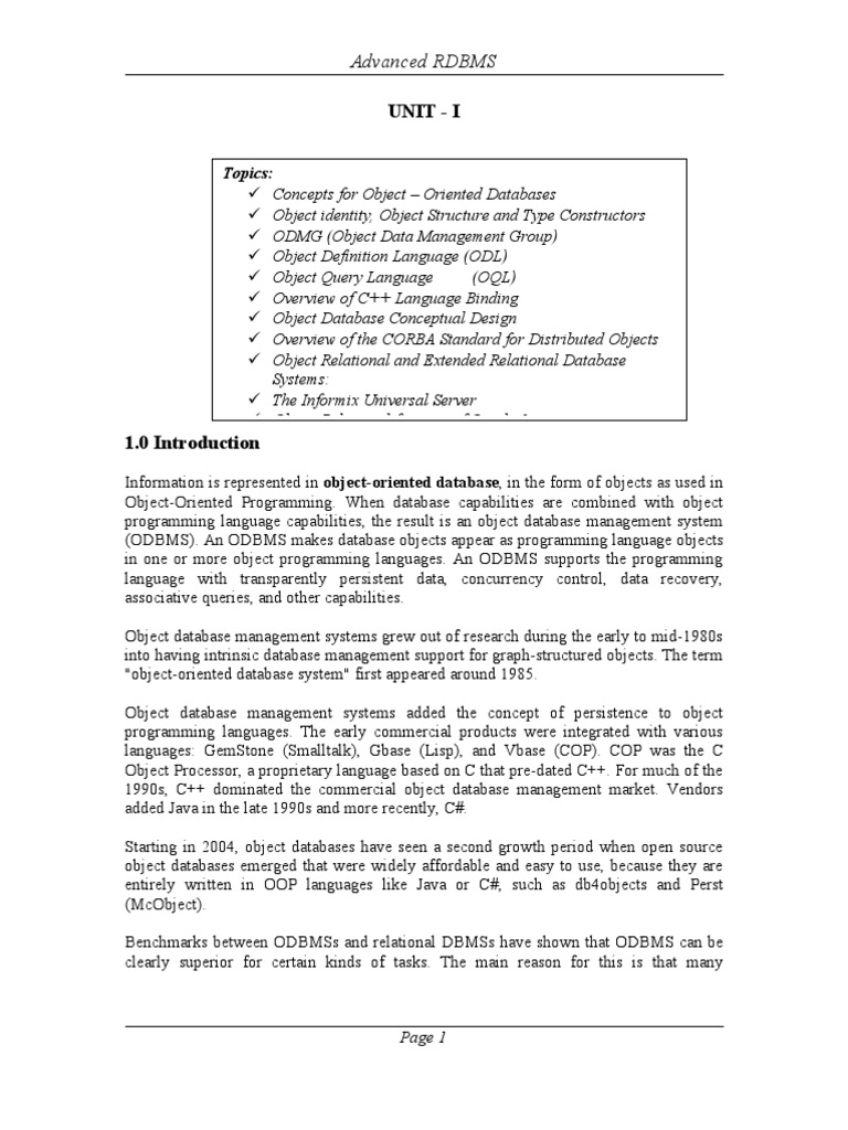 Unit 1 Pdf Common Object Request Broker Architecture Object Oriented Programming