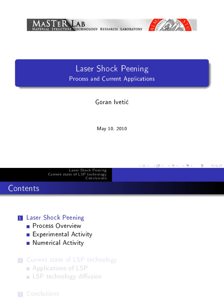 Laser Shock Peening: Process & Applications | PDF | Fatigue (Material ...