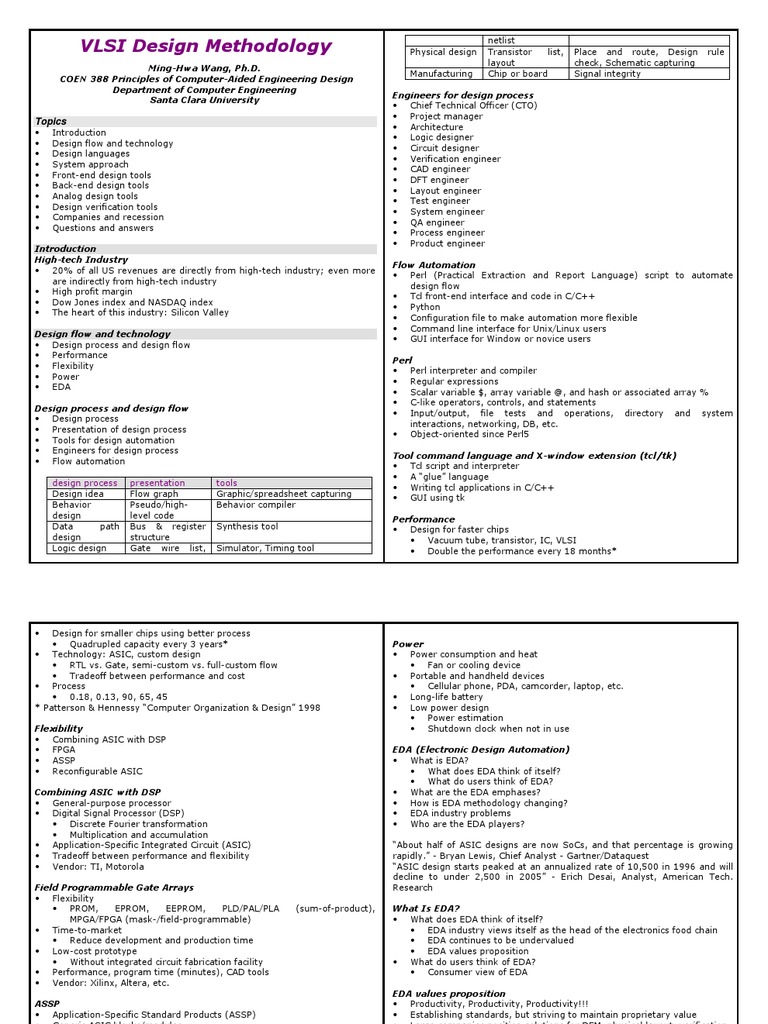 VLSI Design Methodology: Topics | PDF | Hardware Description Language | Field Programmable Gate ...