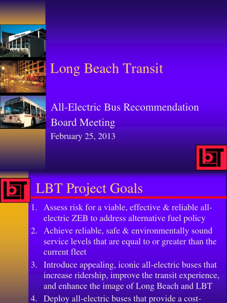 LBT Staff Recommendation For Electric Bus Project, 02/25/13 | PDF