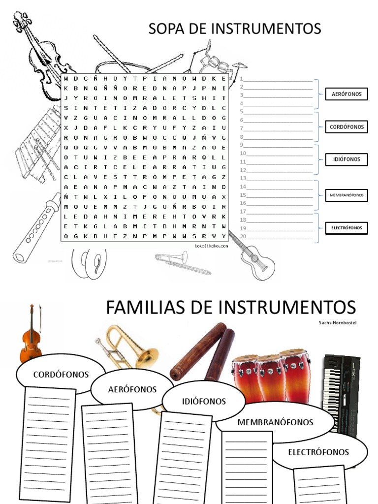 Ficha 2 Instrumentos Musicales y Familias