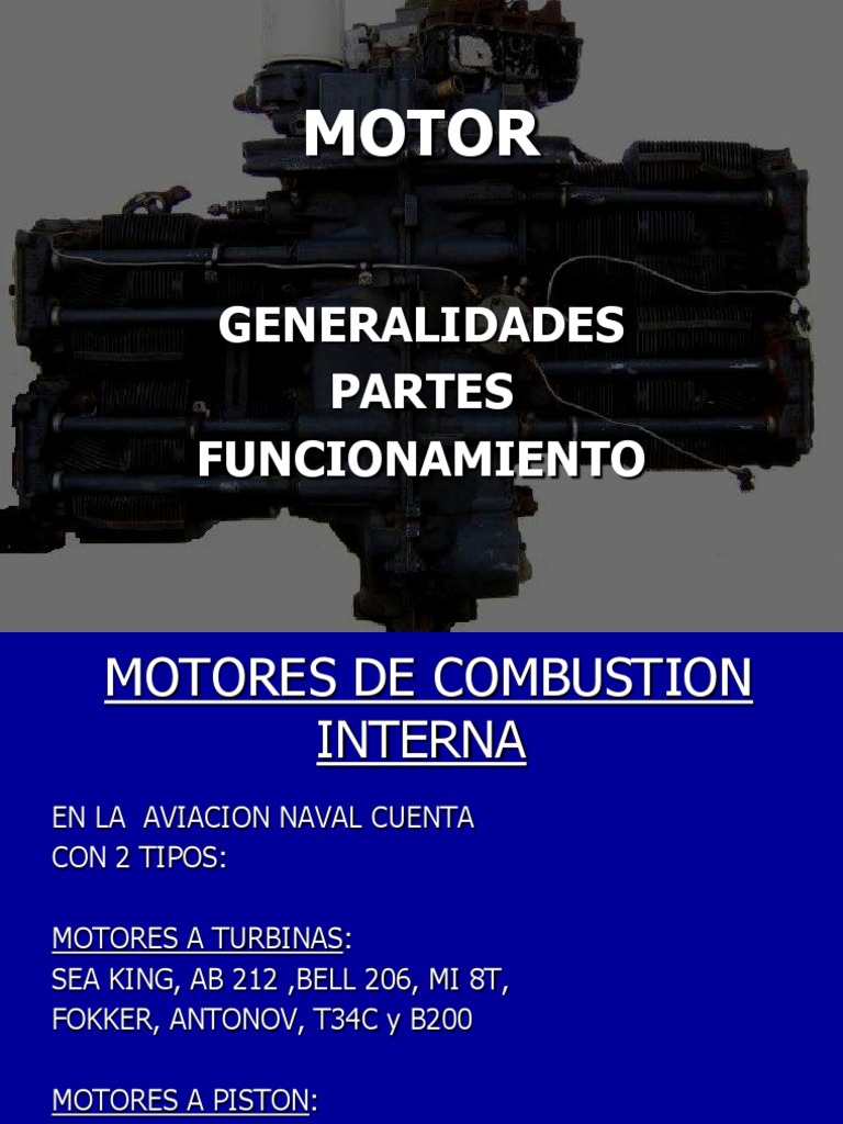 Motor Avion Diapositiva | PDF | Motor de combustión interna | Pistón