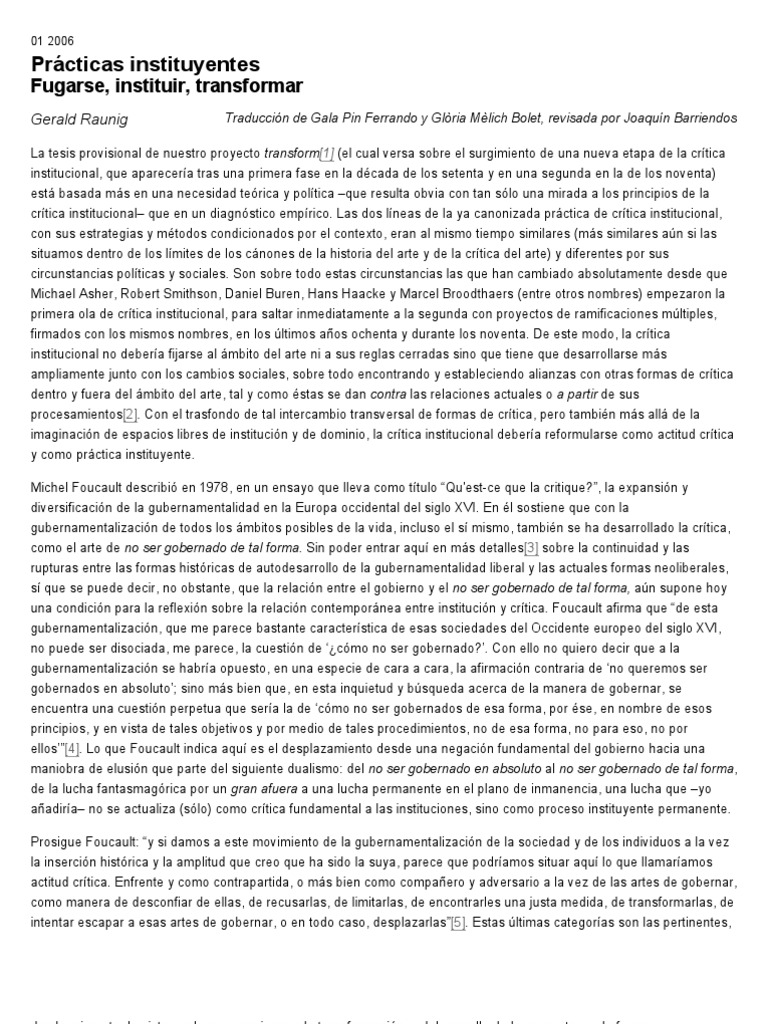 Prácticas Instituyentes Gerald Raunig | PDF