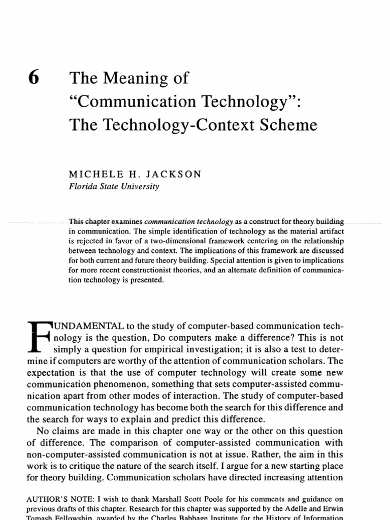 Meaning of Communication Technology in Technology Context | PDF ...