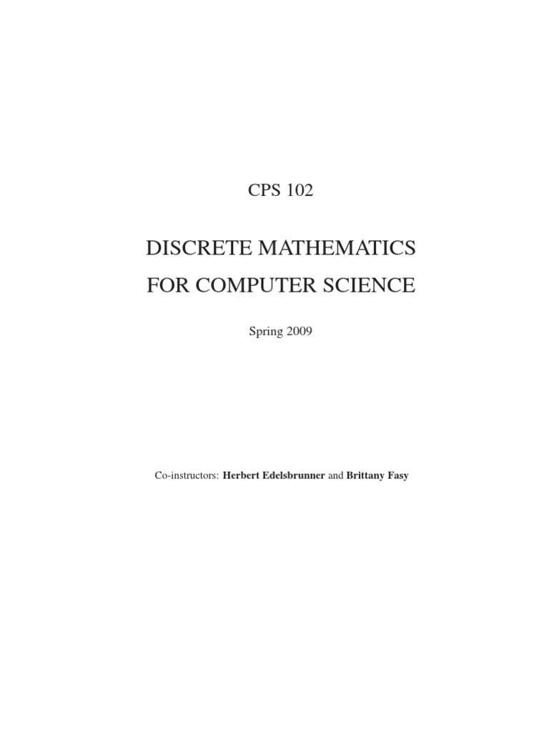 Discrete Mathematics For Computer Science: Spring 2009 | PDF | Integer ...