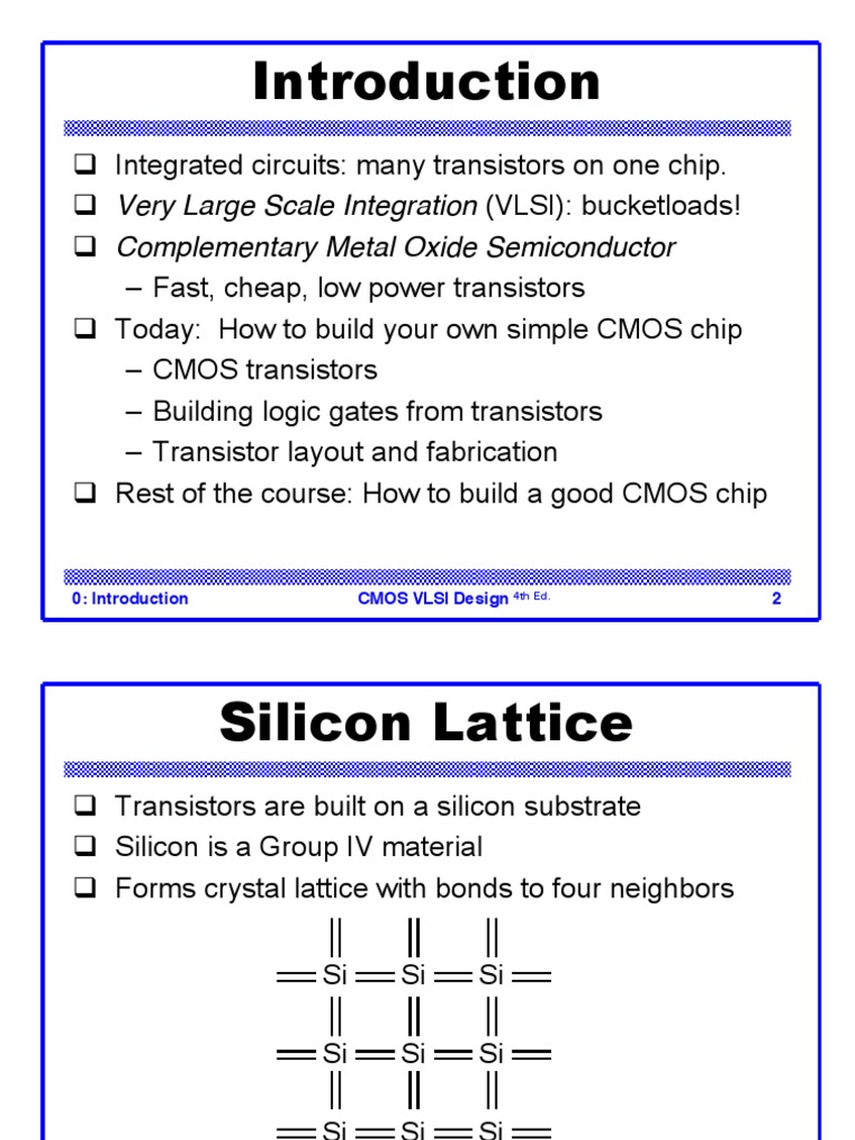 Lecture 0 - CMOS VLSI Design | PDF | Cmos | Field Effect Transistor