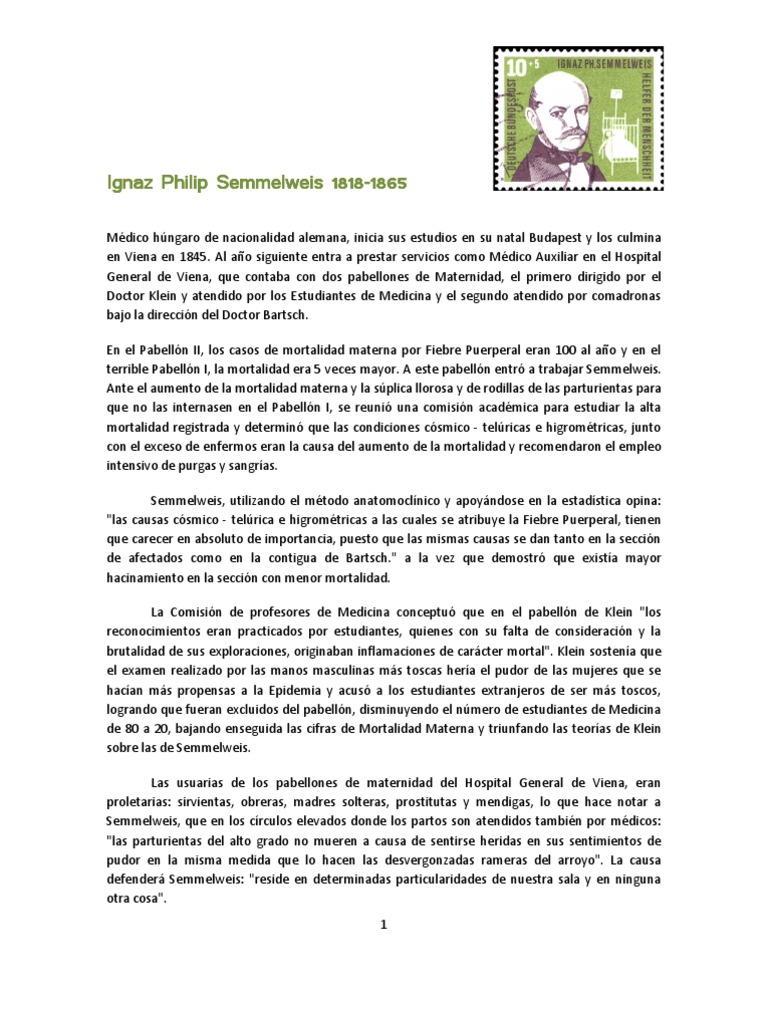 Semmelweis Historia | PDF | Medicina | Ciencias de la Salud