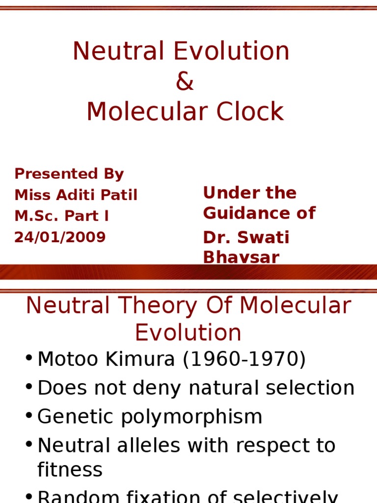 Neutral Evolution and Molecular Clocks | Download Free PDF | Molecular ...
