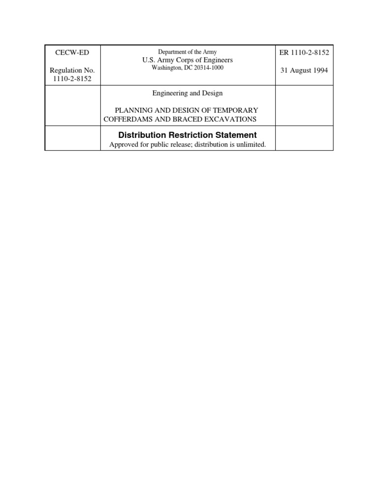 Temporary Cofferdam Design Guidelines | PDF | Deep Foundation | Dam