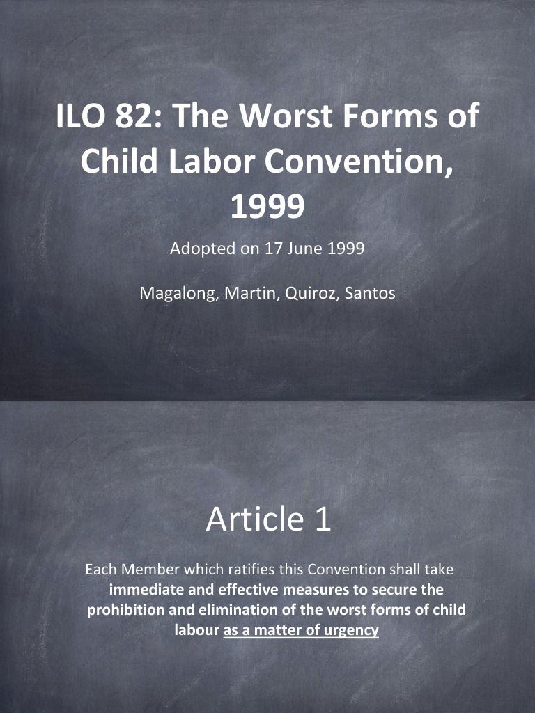 Worst Forms of Child Labor (ILO 82) - 1 | PDF | International Labour ...