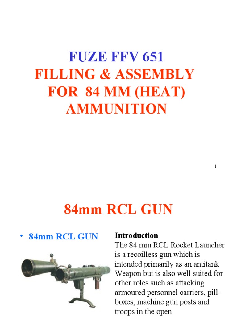 84mm RCL Gun Ammunition Assembly Guide | PDF | Fuze | Ammunition