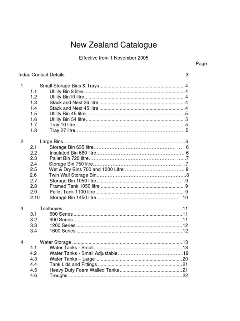 Indac Product Listing in New Zealand | PDF | Buoyancy | Pallet