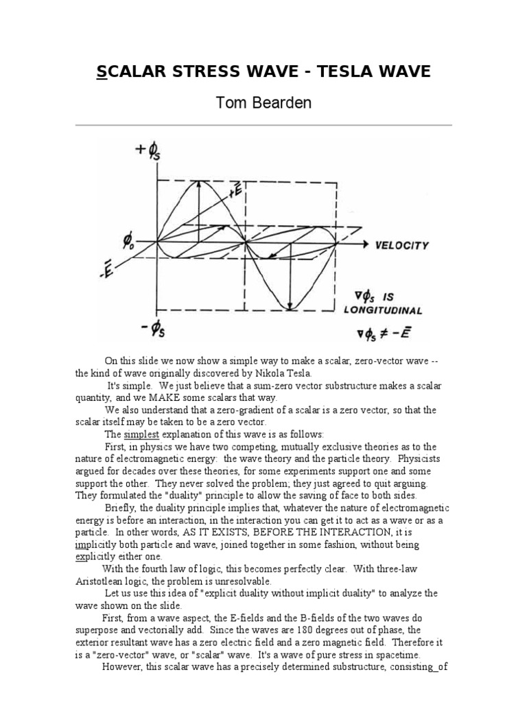 Scalar Stress Wave - Tesla Wave (Tom Bearden) | PDF | Photon | Waves