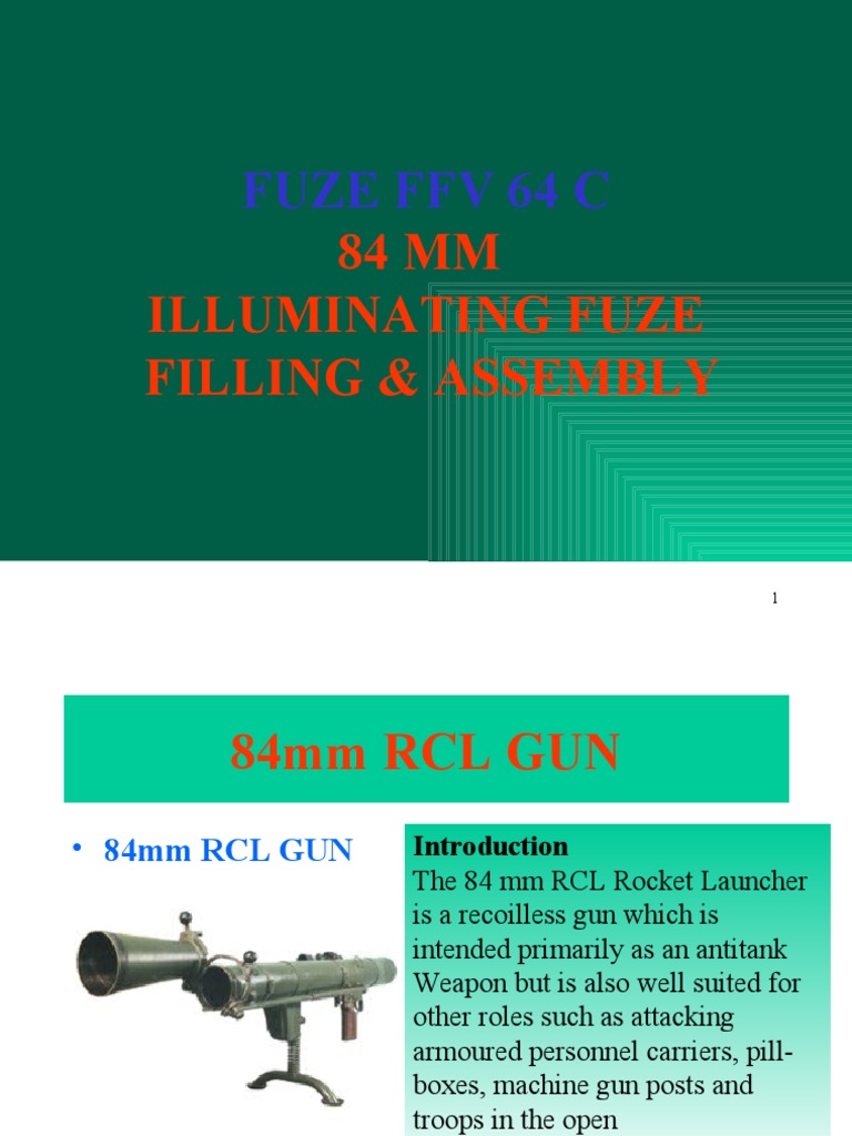 84mm RCL Gun Technical Data Overview | PDF | Shell (Projectile ...