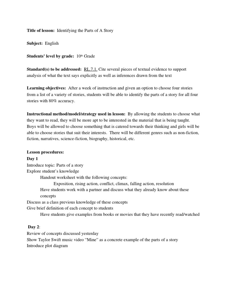 10th Grade Lesson | PDF | Plot (Narrative) | Understanding