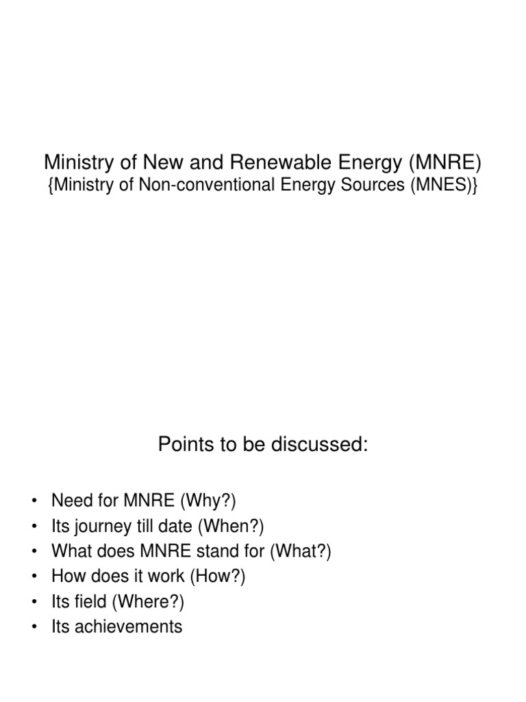 MNRE | PDF | Energy Development | Renewable Energy