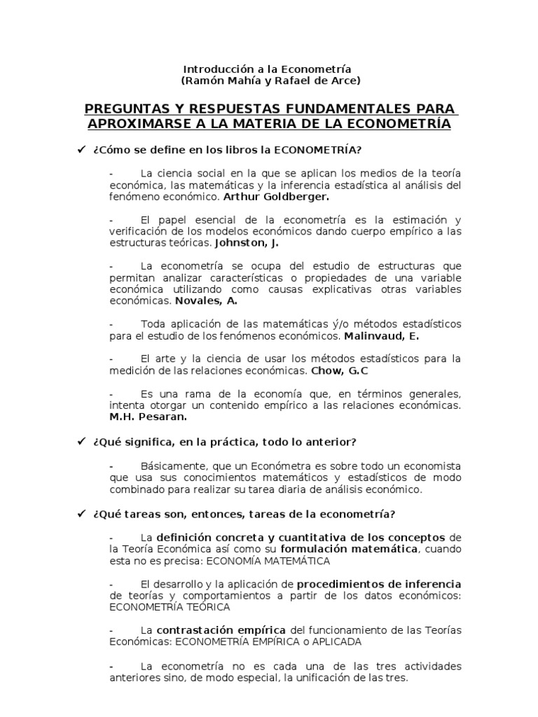 Teoria Econometrica | PDF | Econometría | Teoría