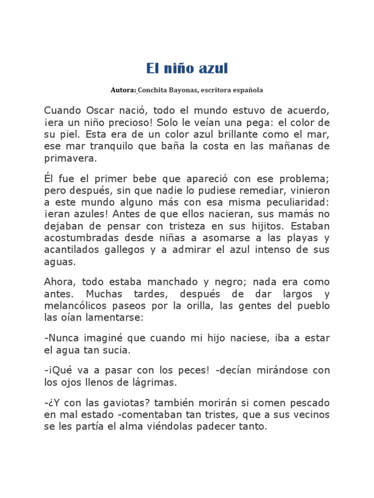 El Niño Azul Cuento | PDF | Raza (categorización humana) | Brasil