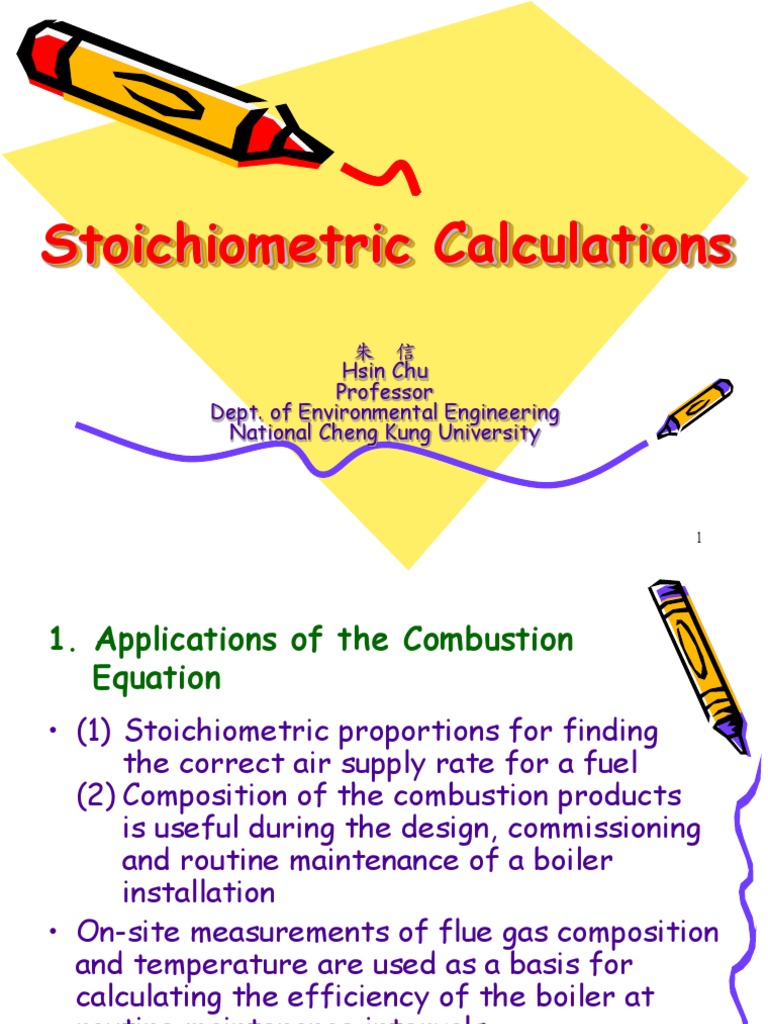 02-Stoichiometric Calculations | PDF | Combustion | Stoichiometry
