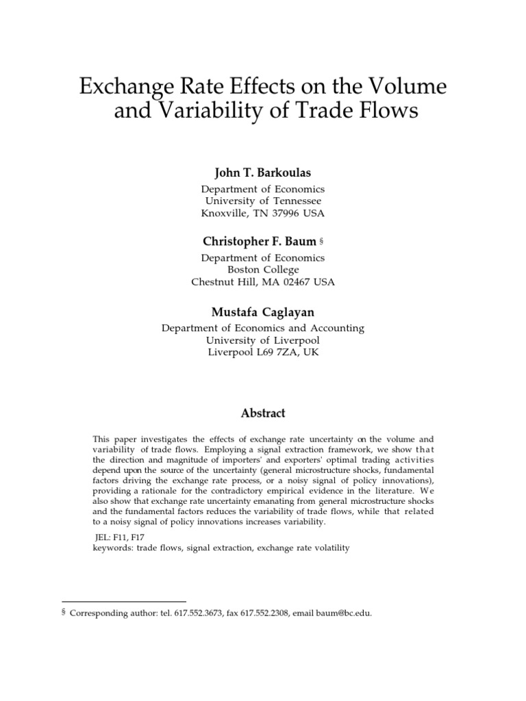 Exchange Rate | PDF | Volatility (Finance) | Exchange Rate
