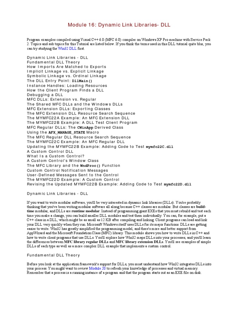 Dynamic Link Libraries - DLL | PDF | Library (Computing) | Software Engineering