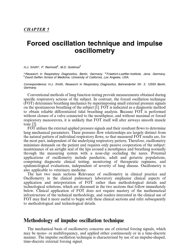 Monograph Forced Oscillation Technique | PDF | Spectral Density | Lung