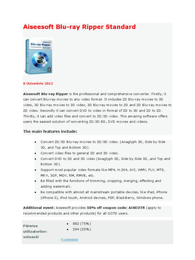 Aiseesoft Blu-Ray Ripper Standard | PDF