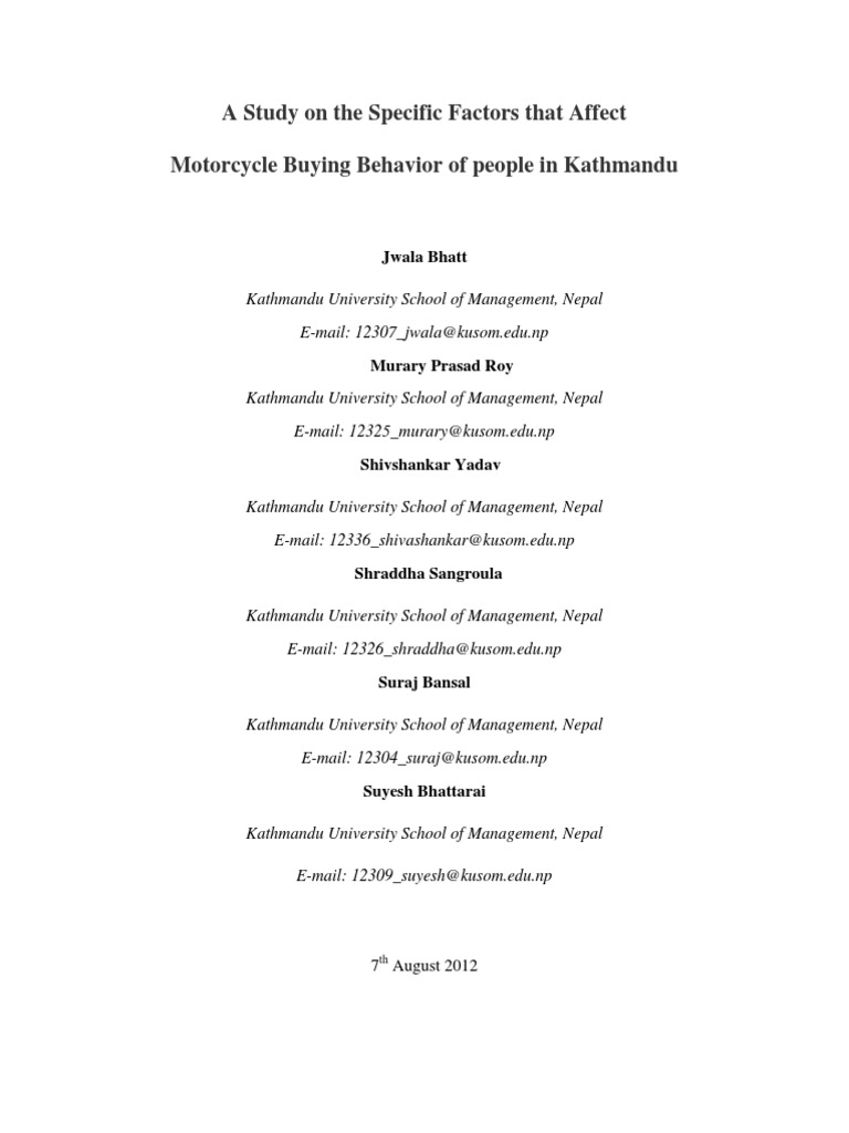 Bike Survey | PDF | Survey Methodology | Motorcycle