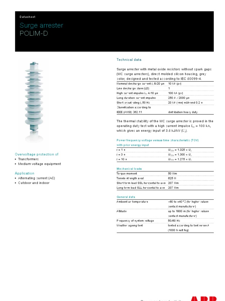 Abb 1hc0075853-Revaa en Surge Arrester Polim-D | Download Free PDF ...