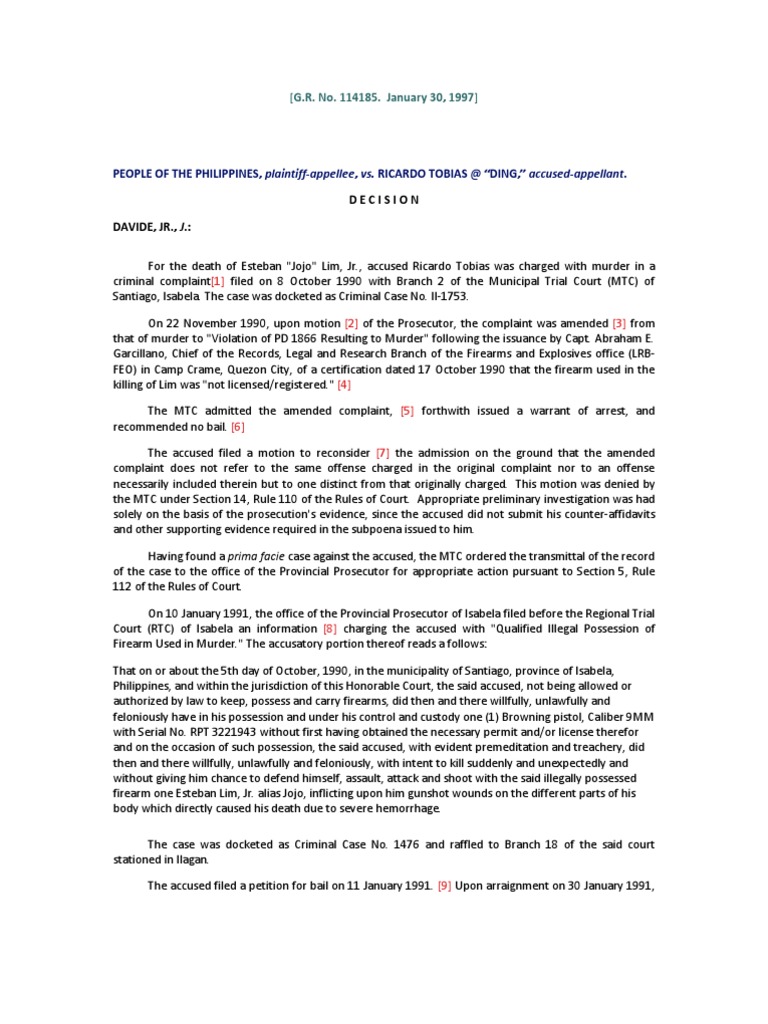 PPL V Tobias | PDF | Prosecutor | Bail