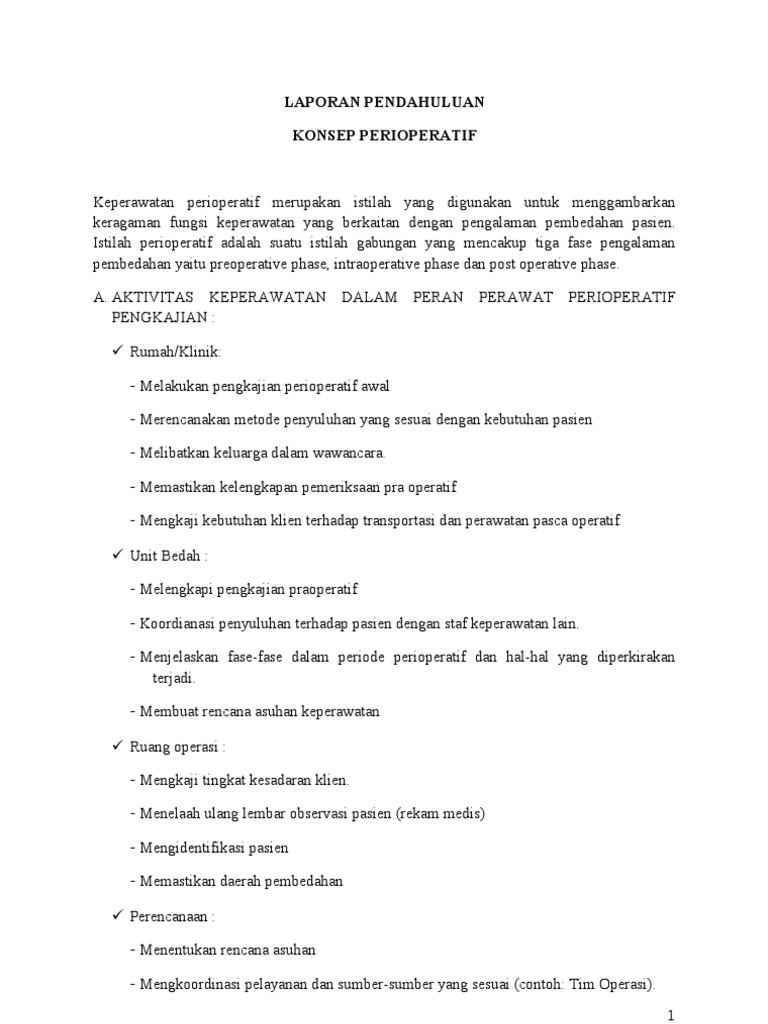 Keperawatan Perioperatif | PDF | Pengembangan Diri | Kesehatan Holistik