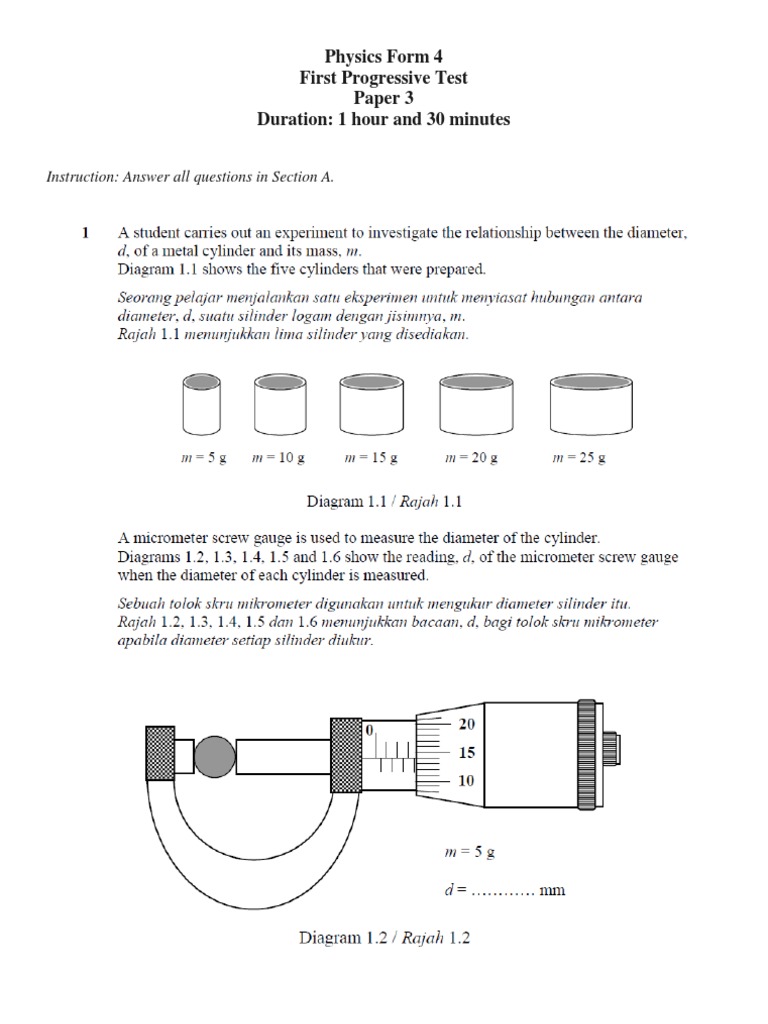 Physics Form 4 | PDF | Tests | Educational Assessment And Evaluation