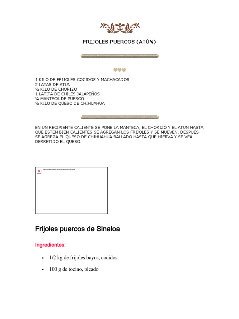 Frijoles Puercos | PDF | Queso | Mantequilla