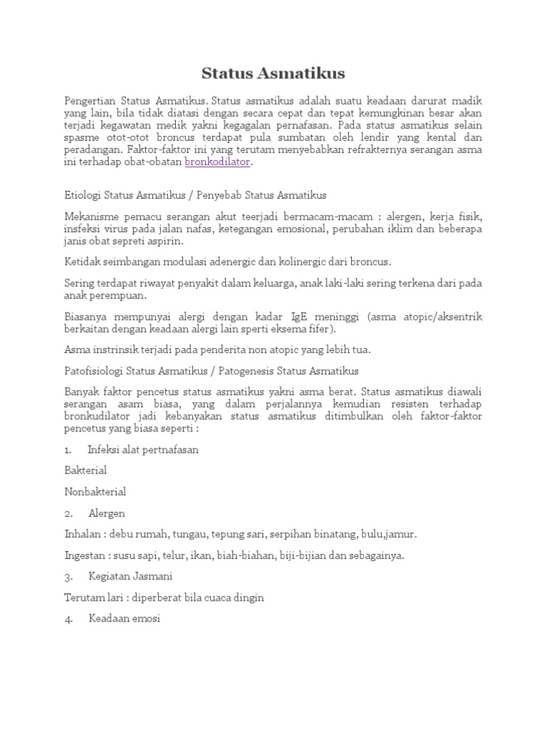 Status Asmatikus | PDF | Pengembangan Diri | Kesehatan Holistik