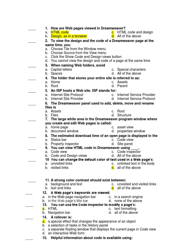 Theory Question | PDF | Html Element | Hyperlink