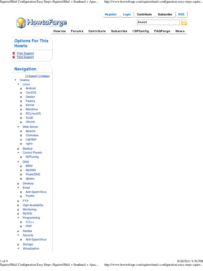 SquirrelMail Configuration Easy Steps (SquirrelMail + Sendmail + Apache On RedHat - CentOS ...